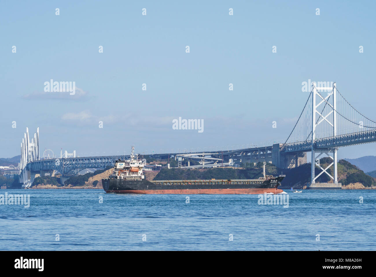 Great Seto Bridge view from Shami Nakanda beach, Sakaide City Kagawa ...