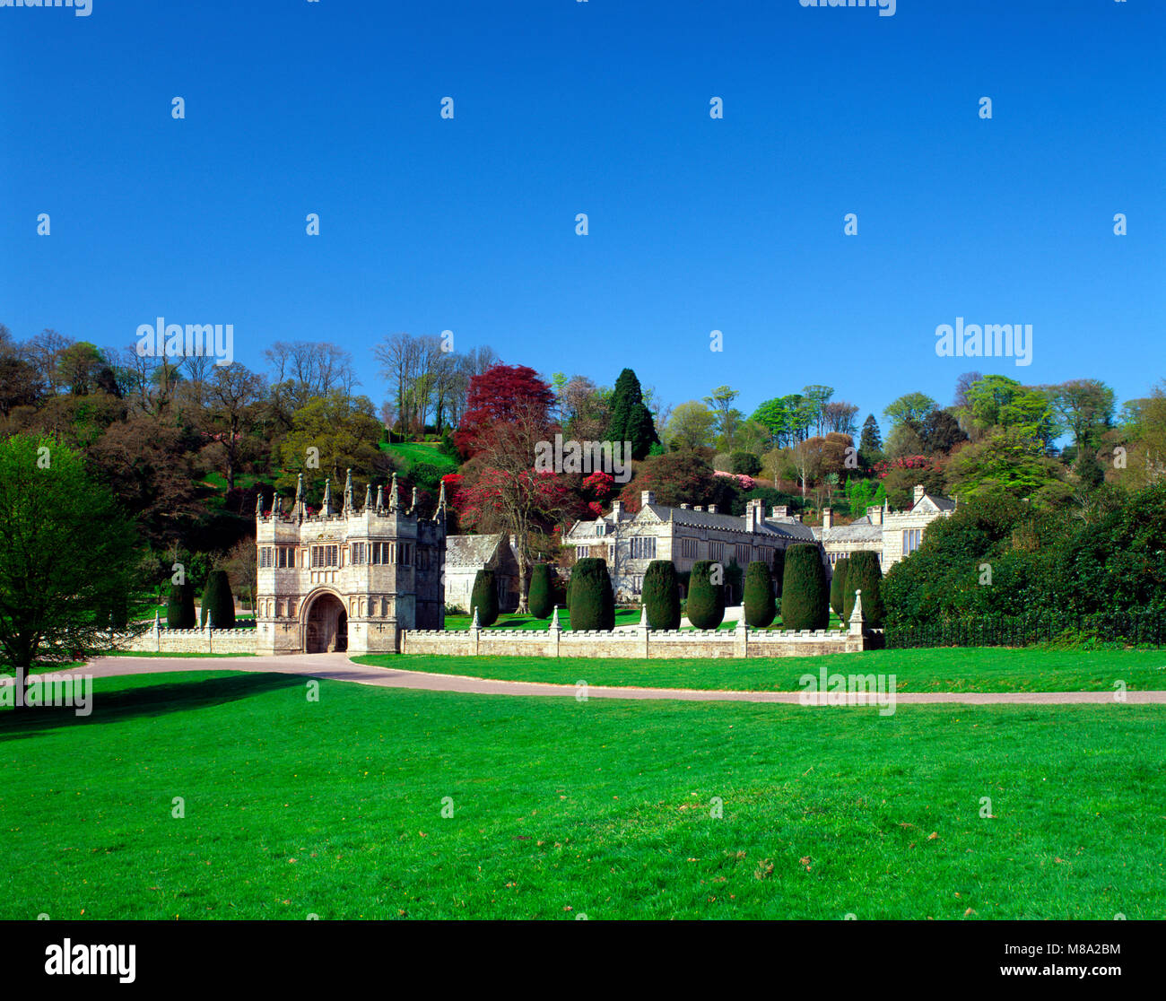 Gateway to Lanhydrock house, Cornwall, England, UK Stock Photo - Alamy