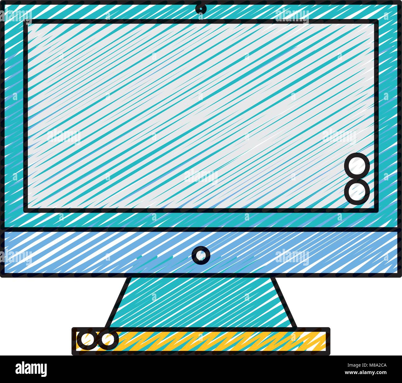 doodle electronic screen computer technology design Stock Vector Image ...