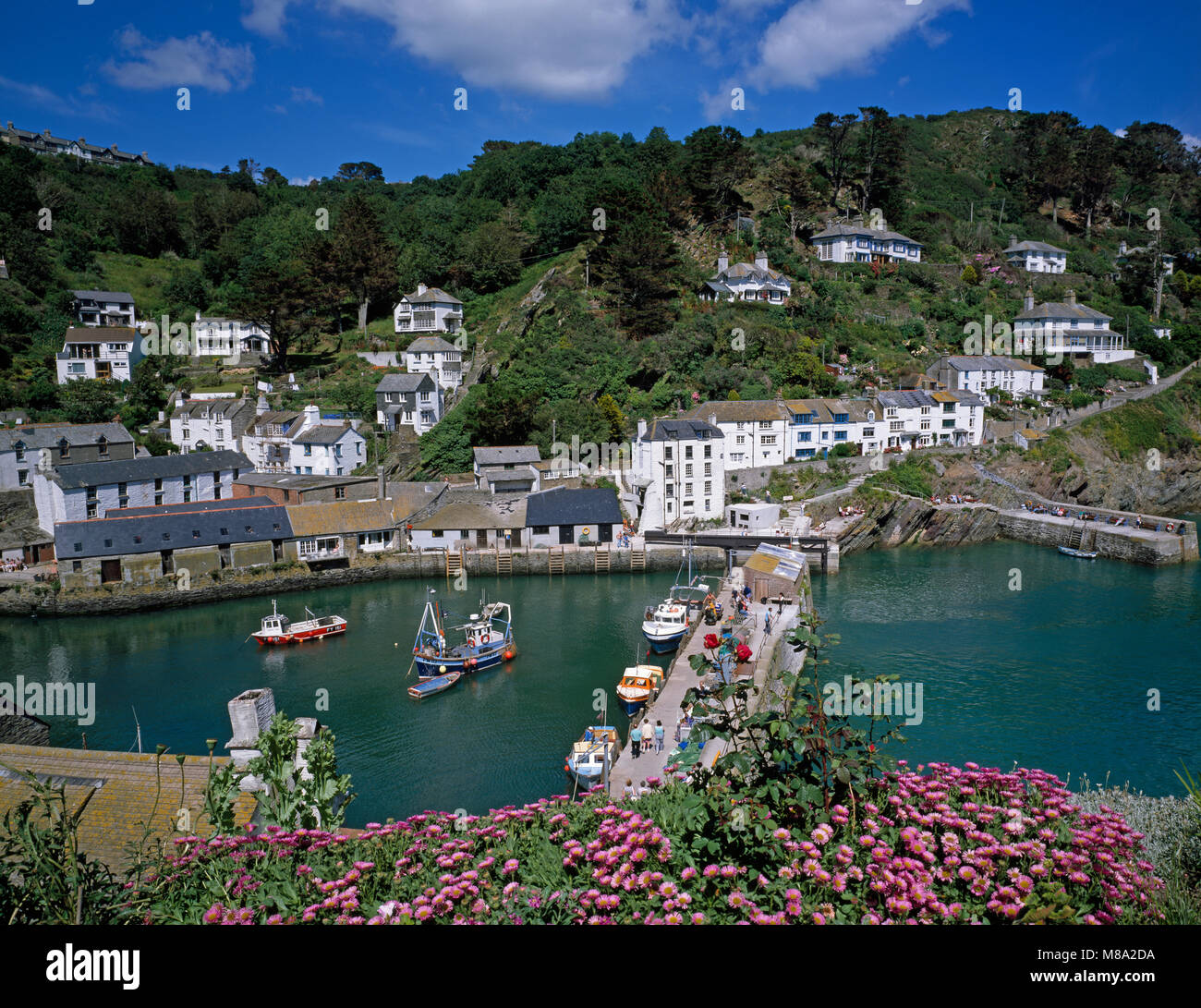 Polperro Harbour, Cornwall, England, UK Stock Photo - Alamy