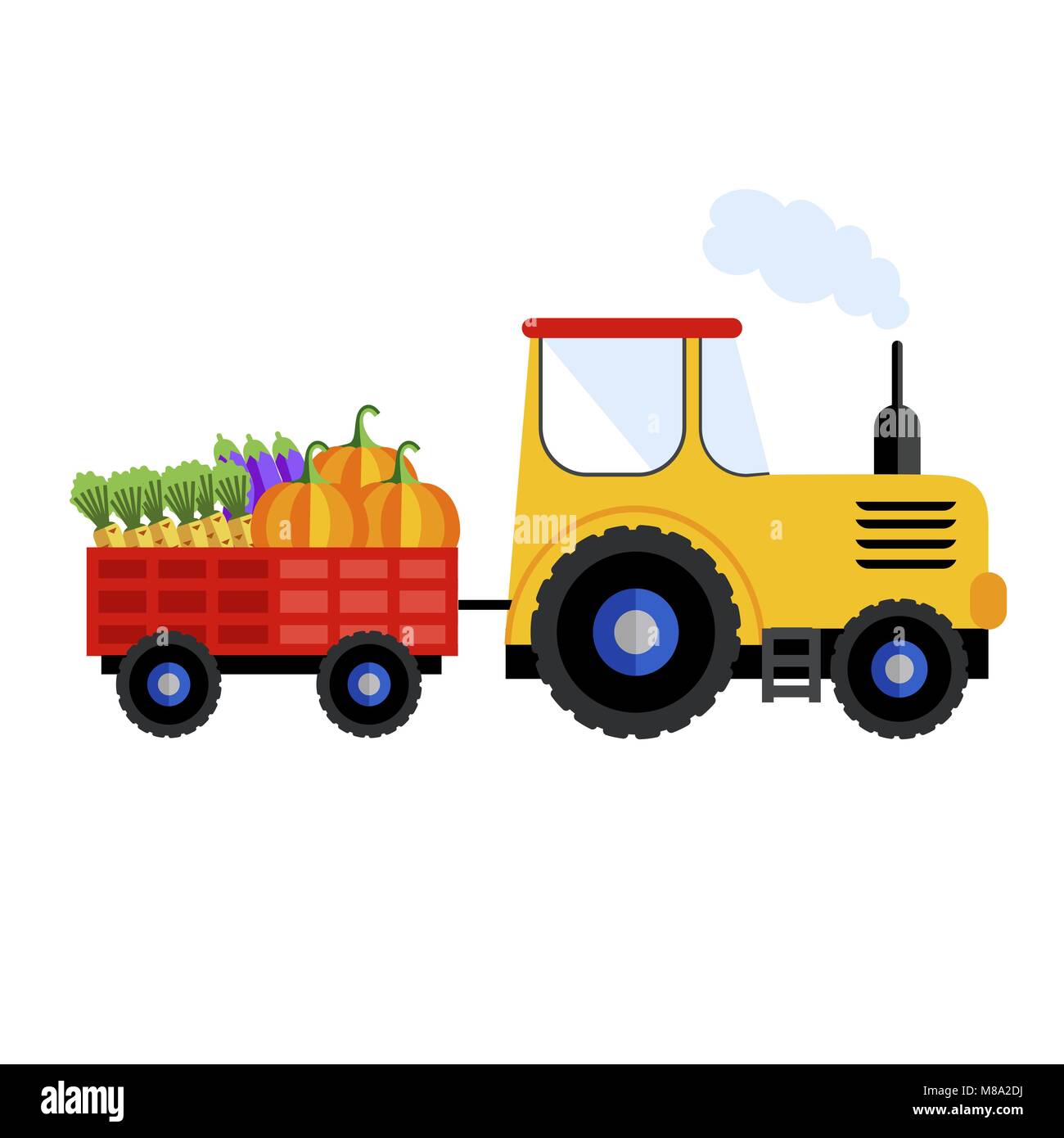 Tractor on field Stock Vector Images - Alamy