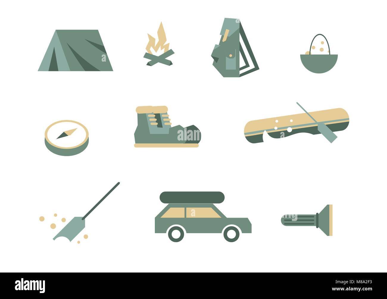 Camping equipment symbols Stock Vector Image & Art - Alamy