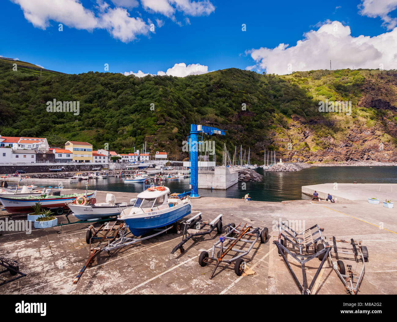 Port in Velas, Sao Jorge Island, Azores, Portugal Stock Photo - Alamy