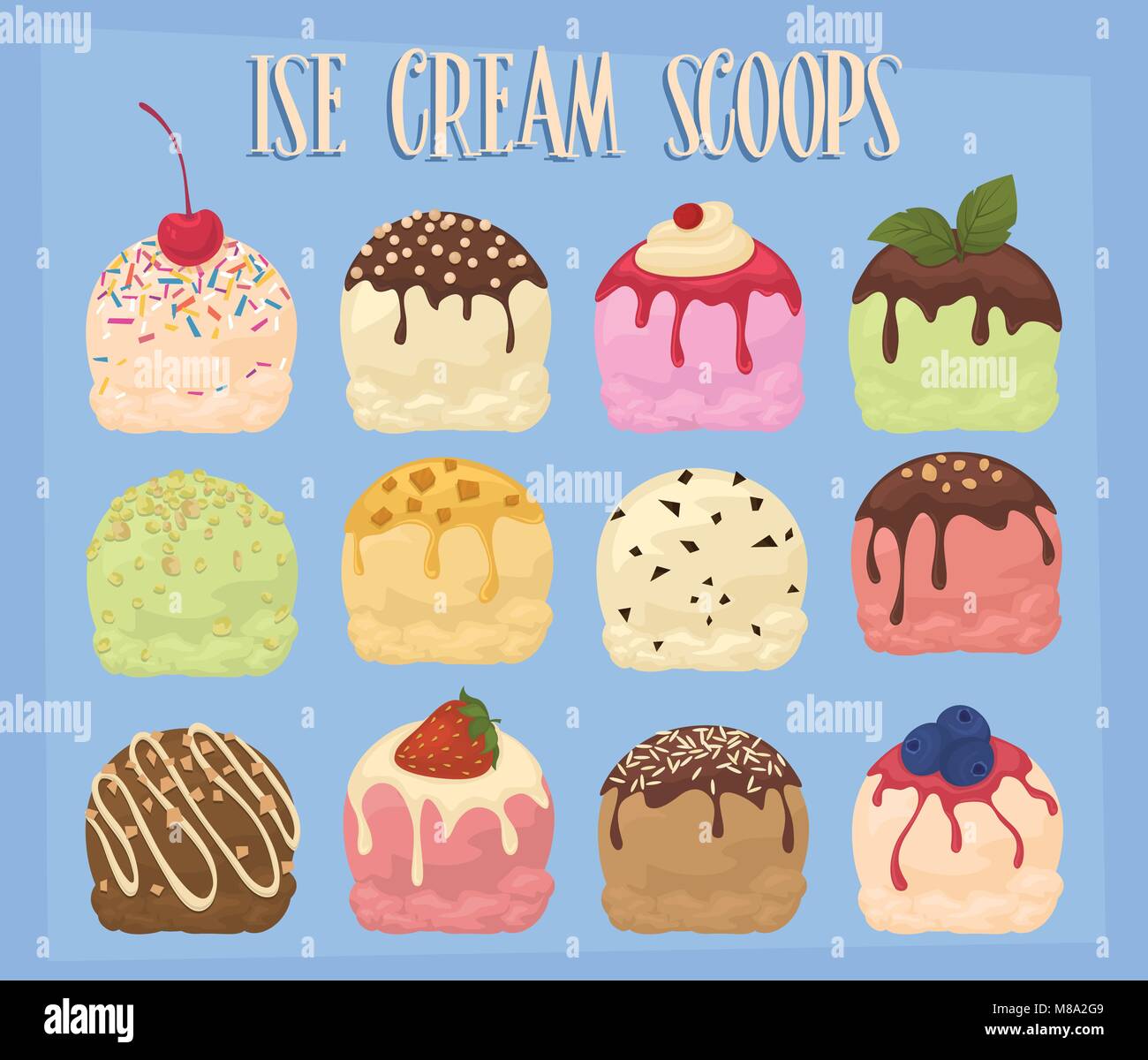 Ice Cream Scoops Stock Vector Images - Alamy