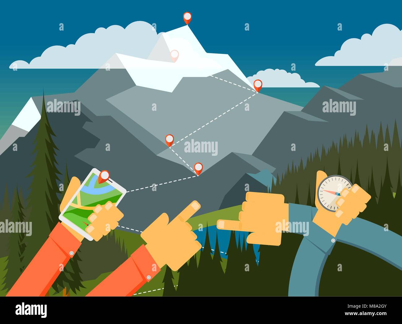 Outdoor walking, camping, looking way Stock Vector Image & Art - Alamy