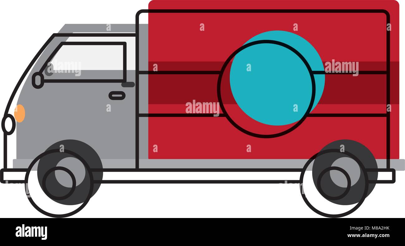 moved color truck transportation delivery service vehicle Stock Vector ...