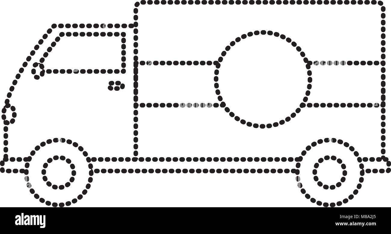 dotted shape truck transportation delivery service vehicle Stock Vector ...