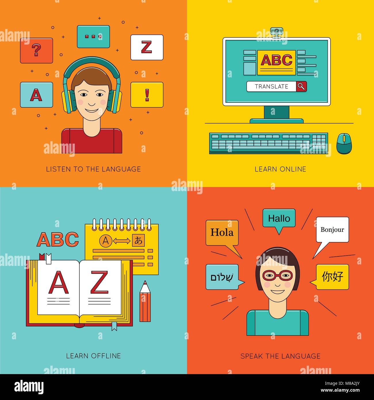 English language lesson Stock Vector Images - Alamy