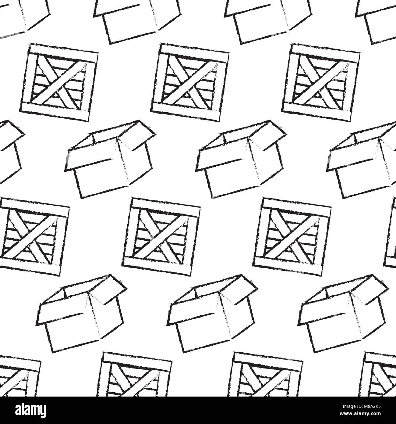 grunge box package of carton and wood background Stock Vector Image ...