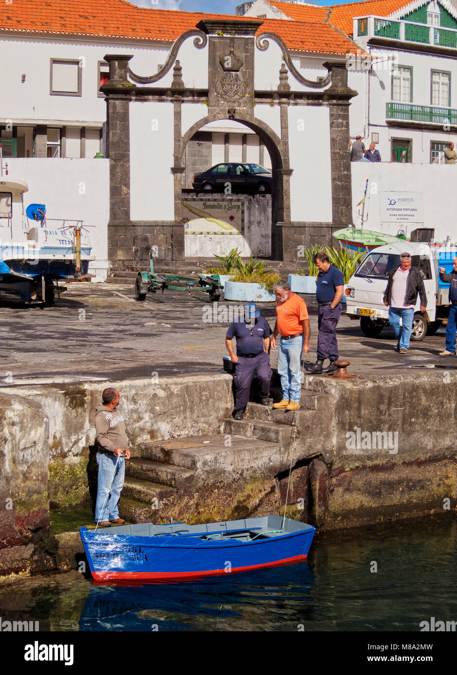 Port in Velas, Sao Jorge Island, Azores, Portugal Stock Photo - Alamy