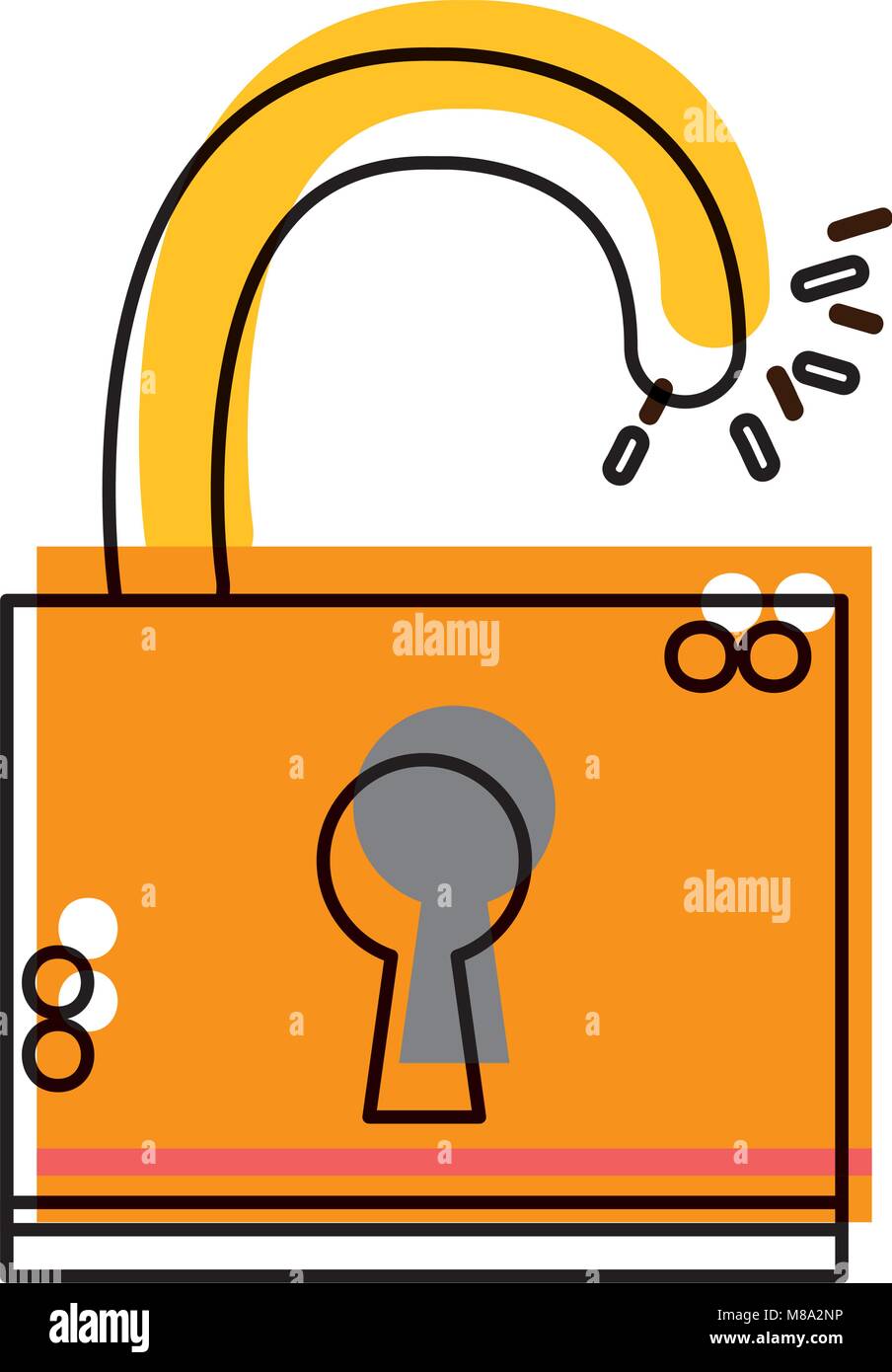 moved color open padlock object to protection information Stock Vector ...