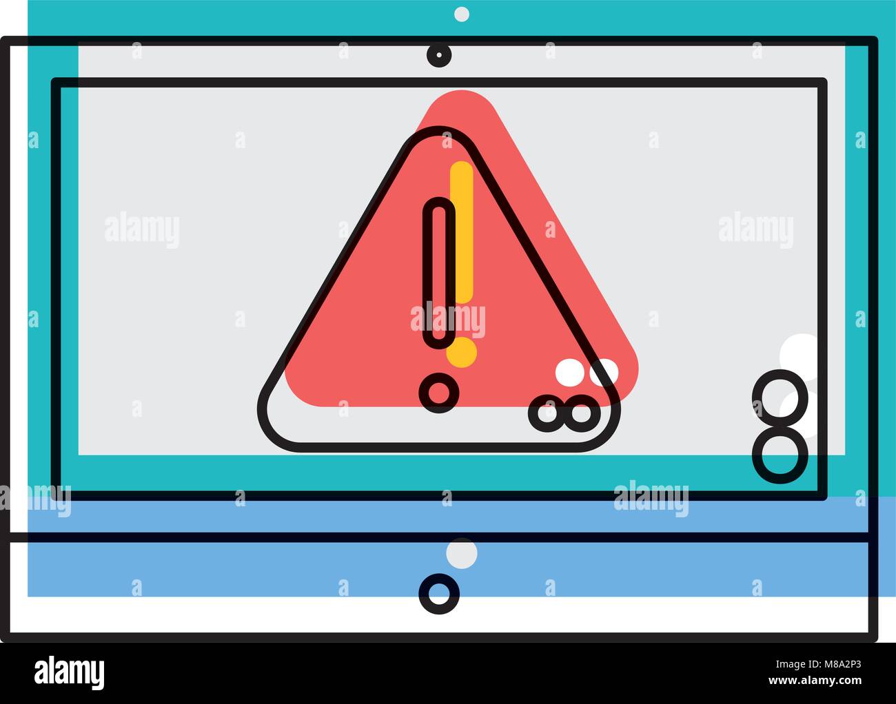 moved color attencion and caution symbol inside screen technology Stock ...