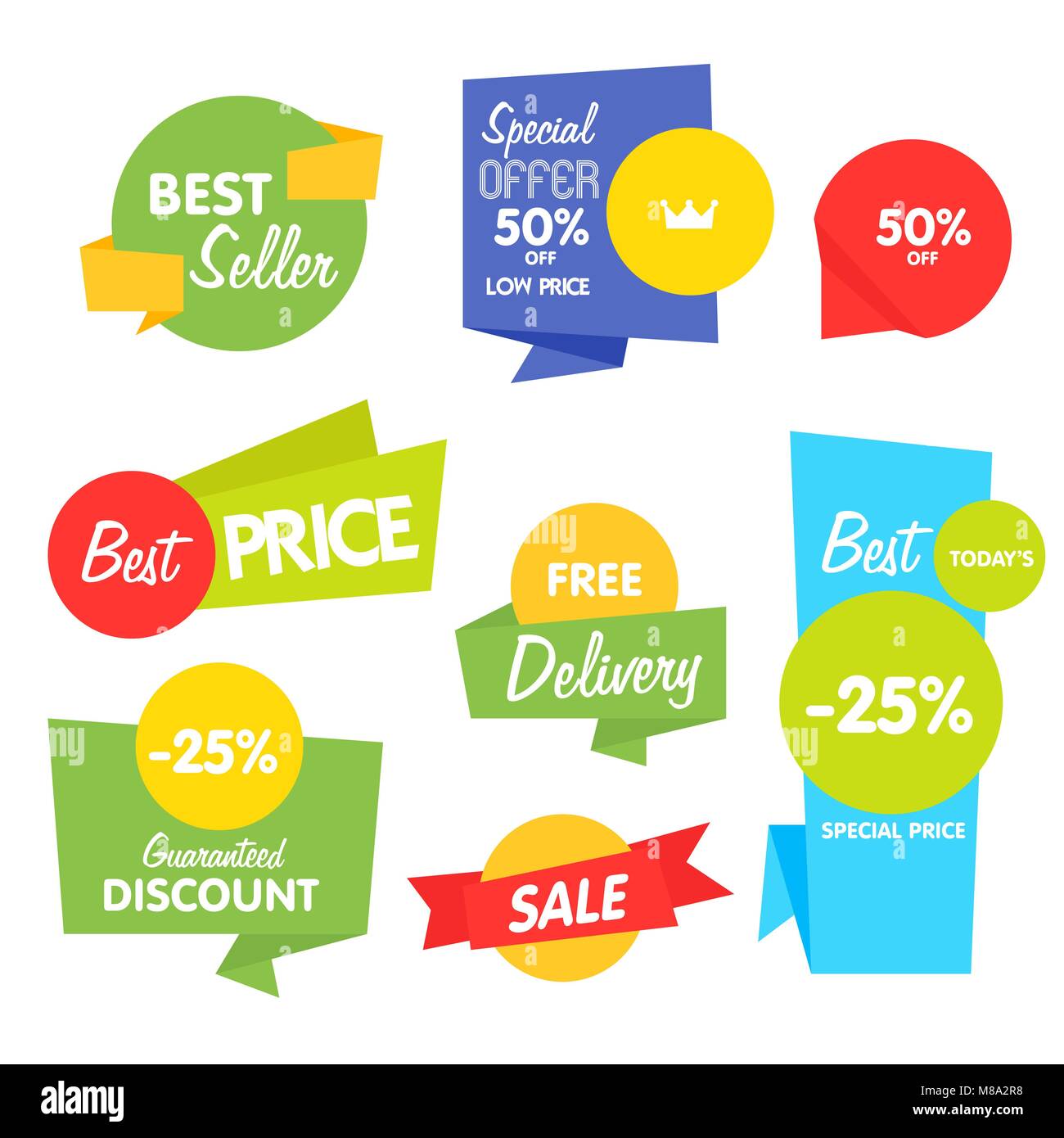 Sale sticker vector collection on white background Stock Vector Image ...