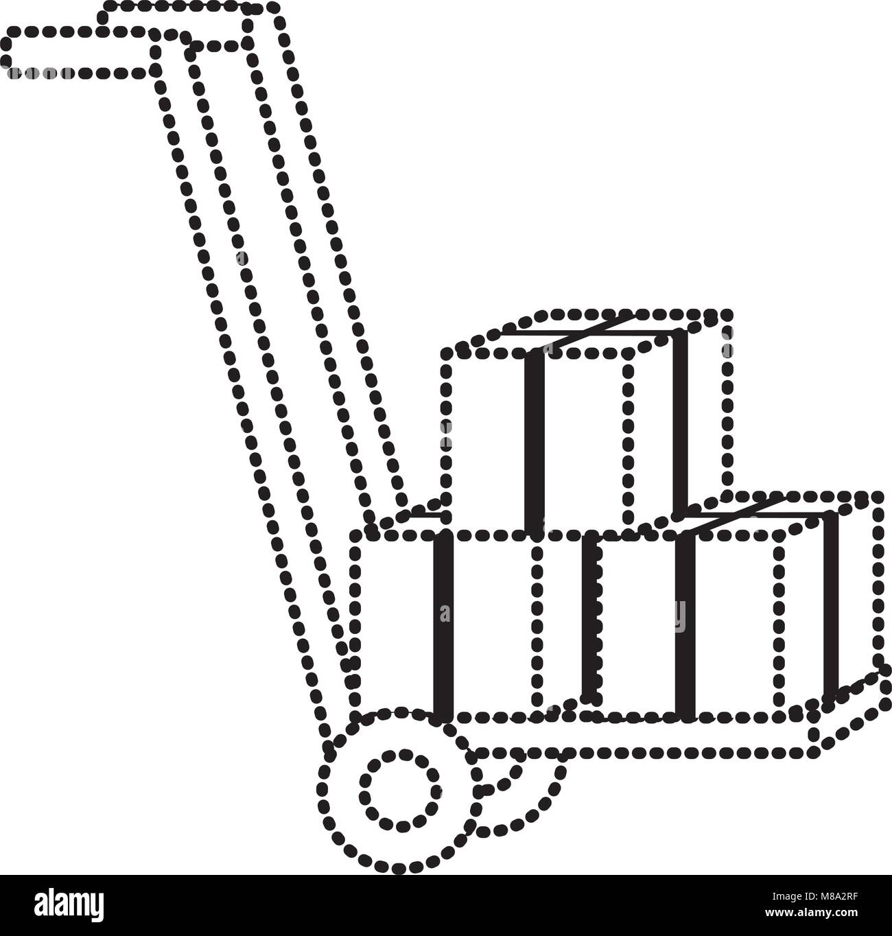 dotted shape platform trolleys with boxes packages service Stock Vector ...