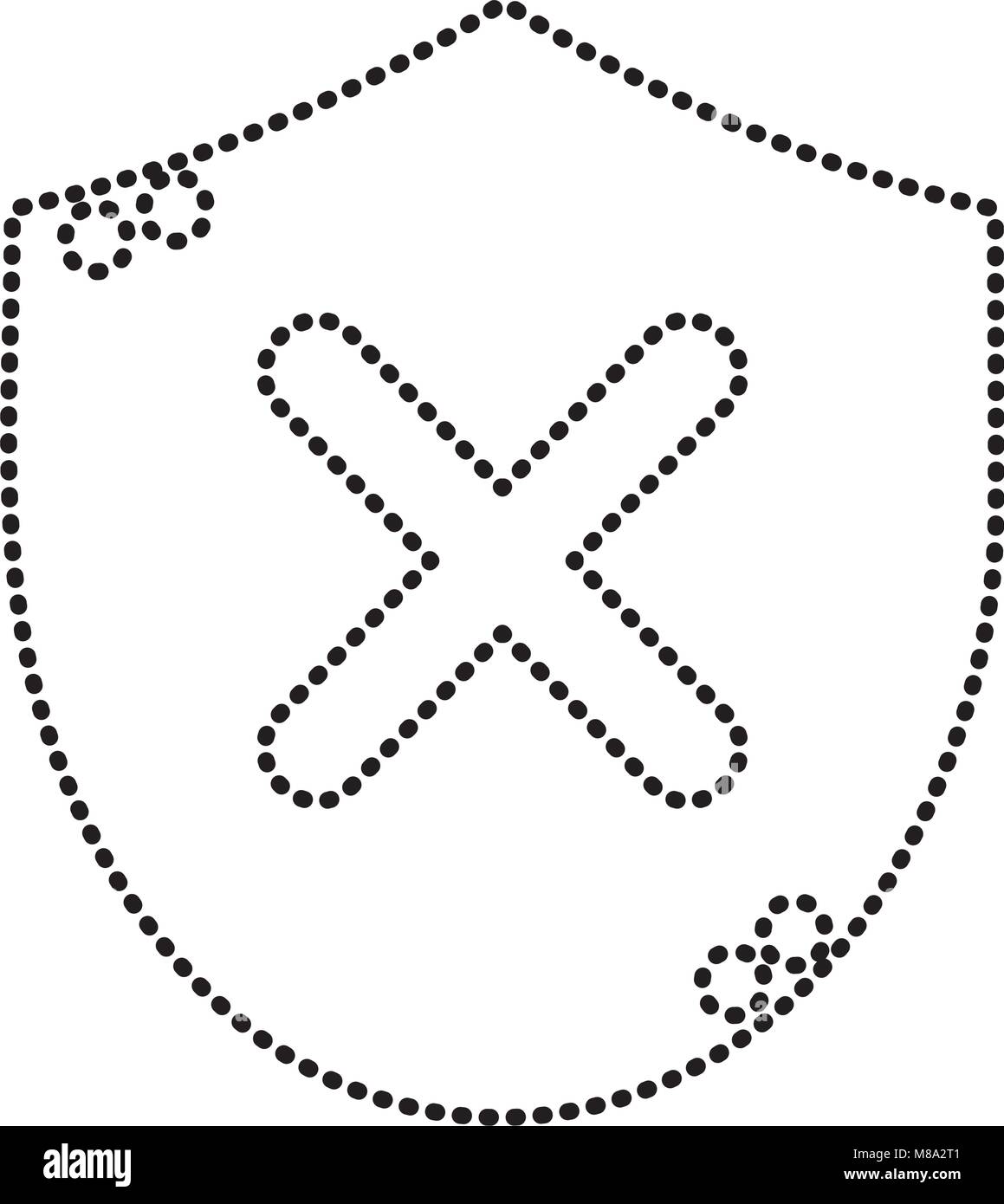 dotted shape bad shield security protection sign Stock Vector Image ...