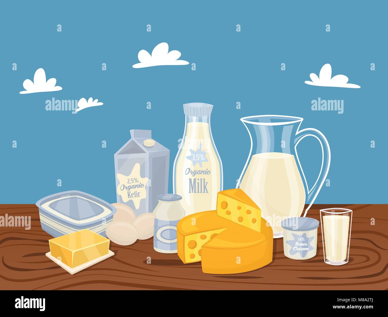 Dairy products isolated, vector illustration Stock Vector Image & Art ...