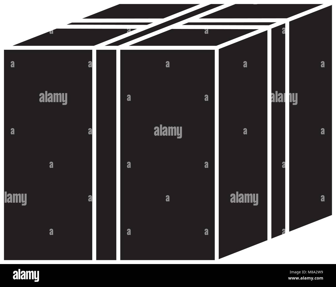 silhouette close box package object to delivery Stock Vector Image ...