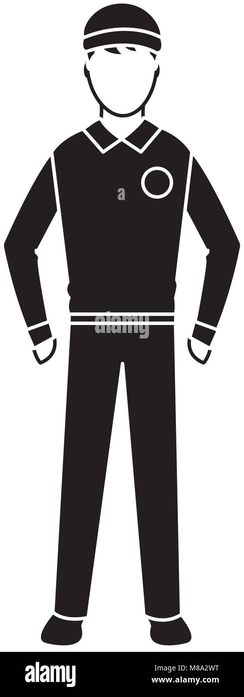 silhouette man delivery courier service with uniform Stock Vector Image ...