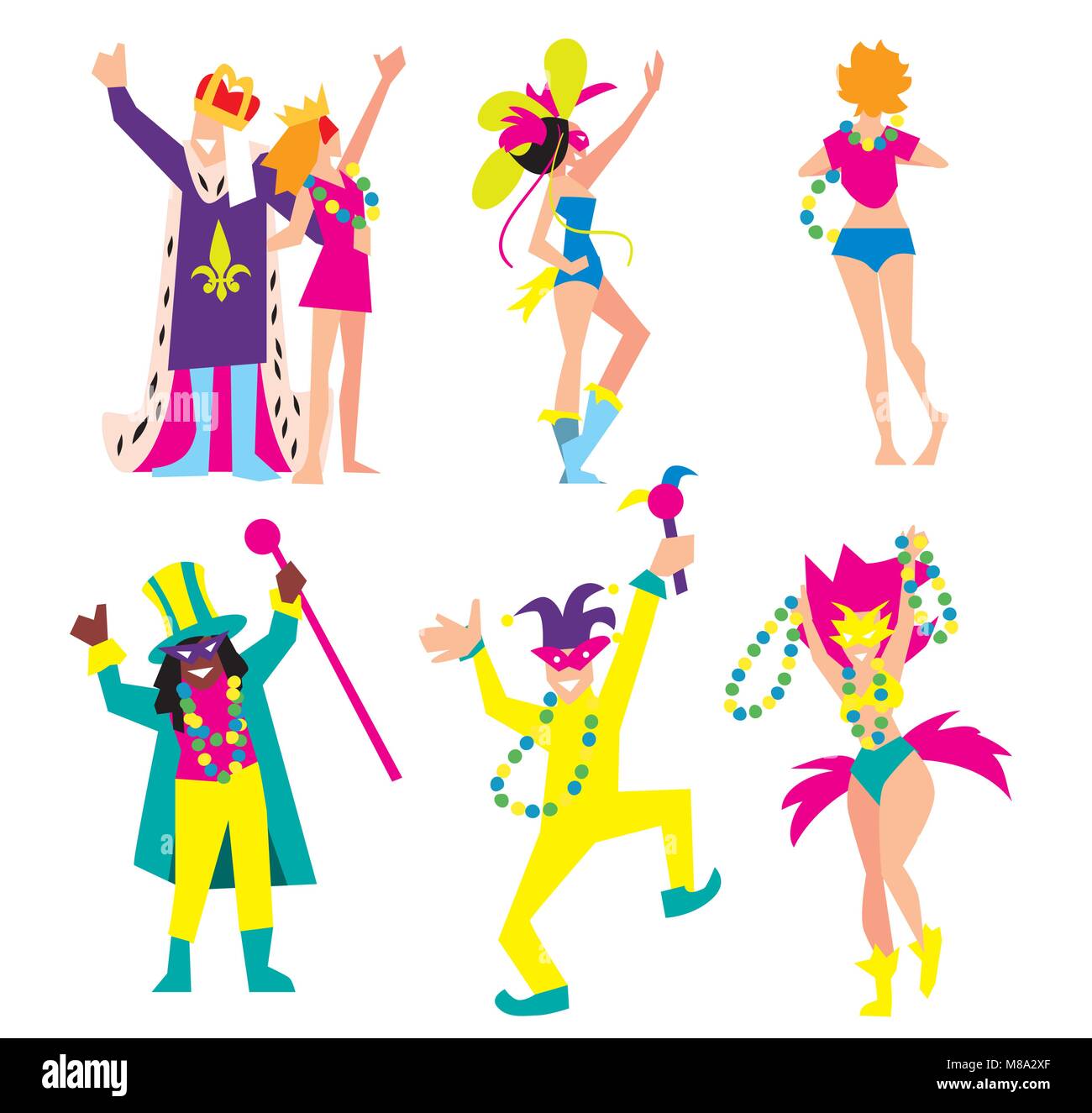 Carnival characters people vector illustration Stock Vector Image & Art ...