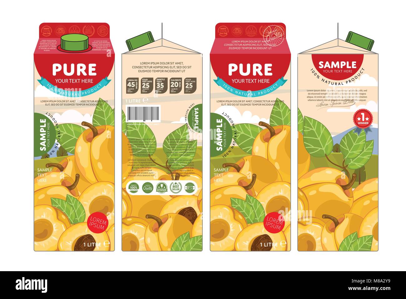 Juice Box Template Vector