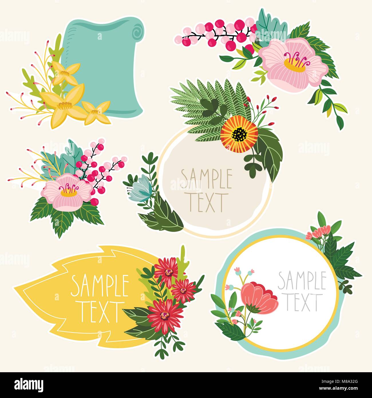 Vector flowers collection Stock Vector Image & Art - Alamy