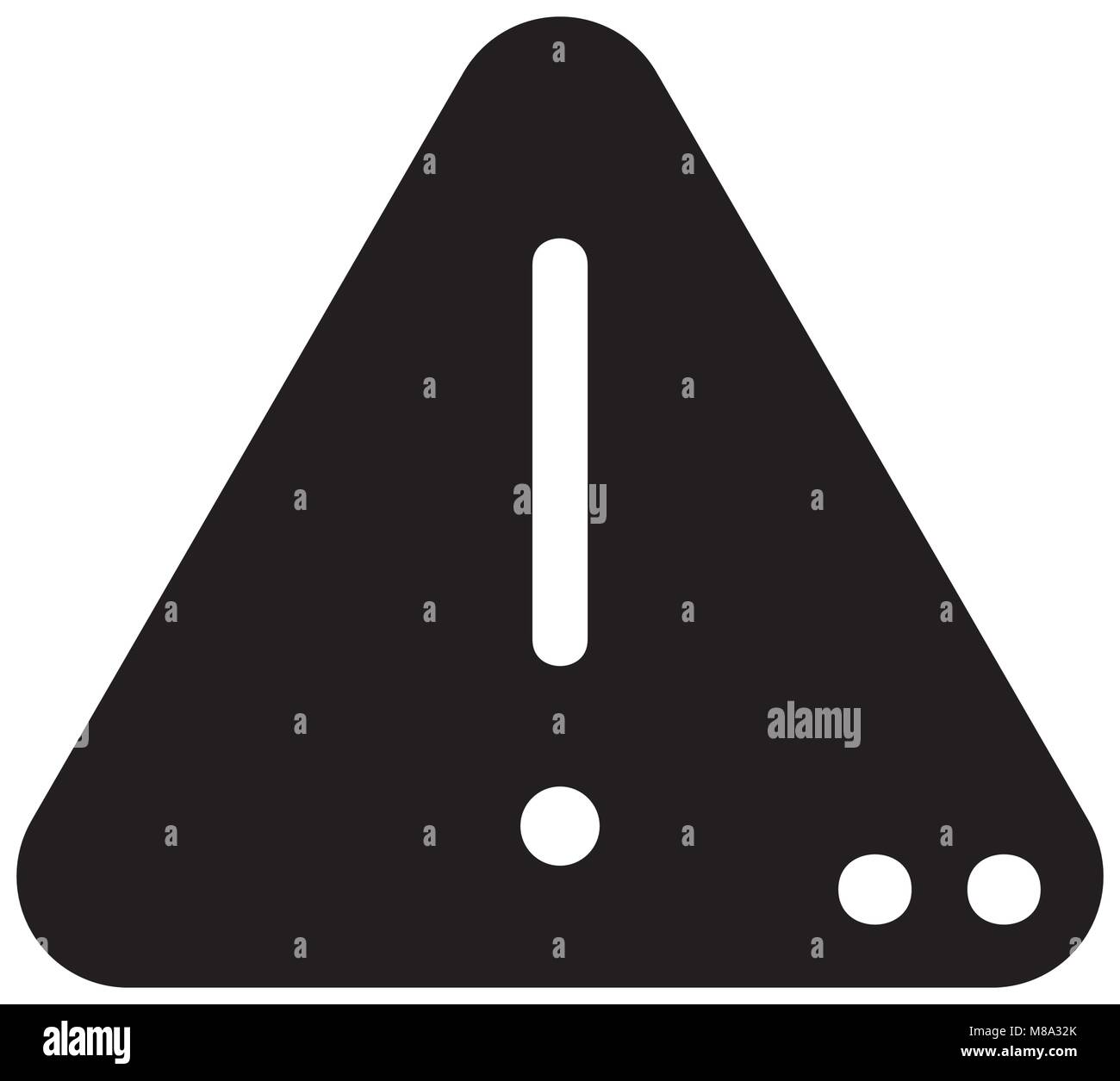 silhouette exclamation sign emblem to danger attention Stock Vector ...