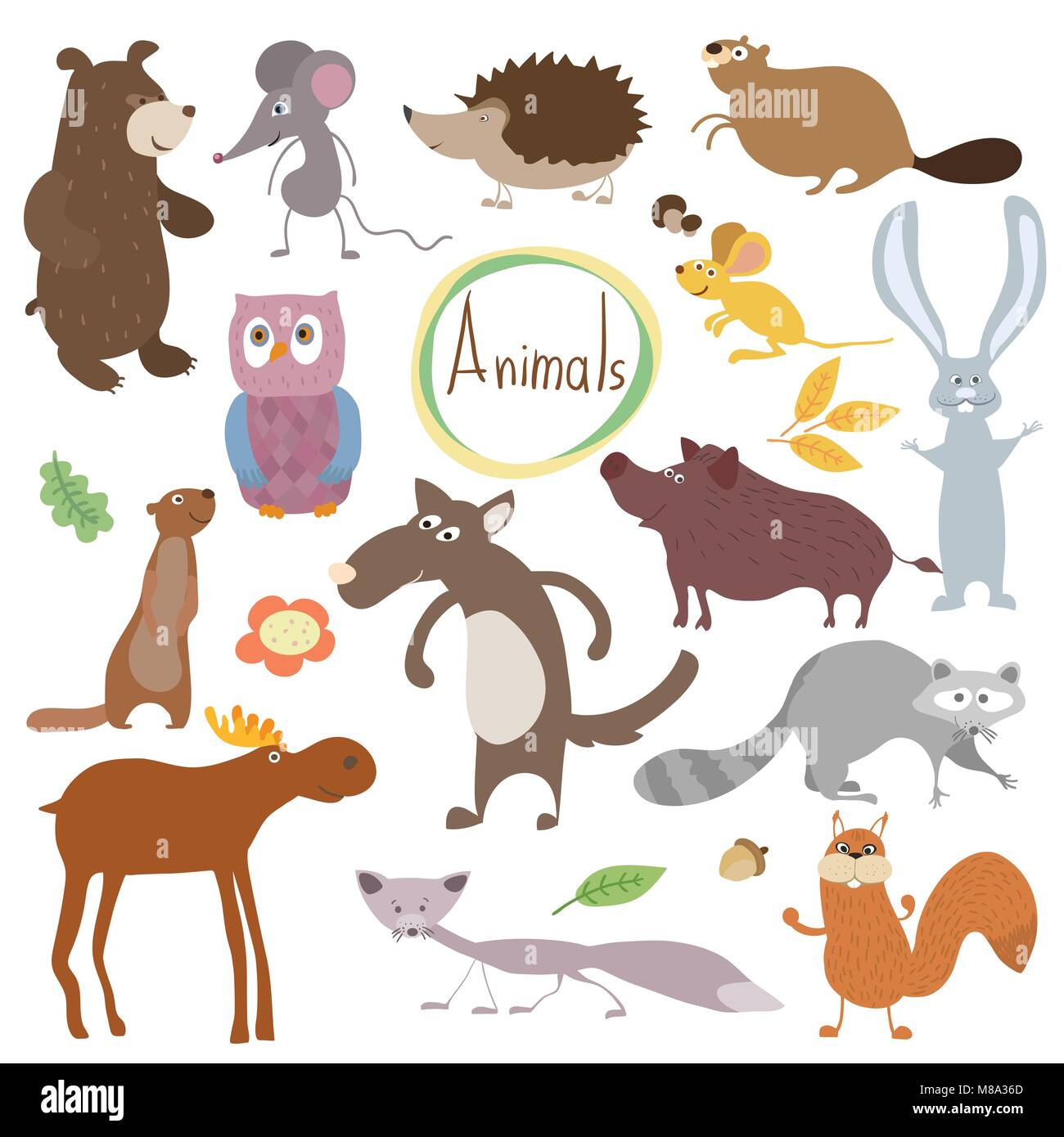 Vector forest animals Stock Vector Image & Art - Alamy