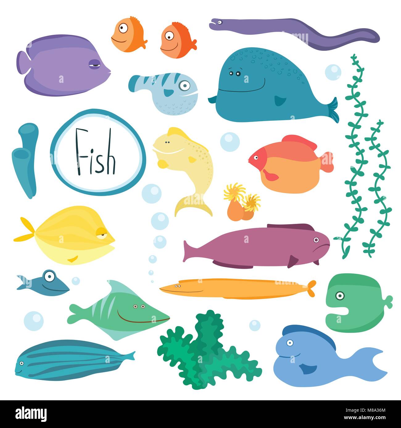 Tropical vector fish collection isolated Stock Vector Image & Art - Alamy