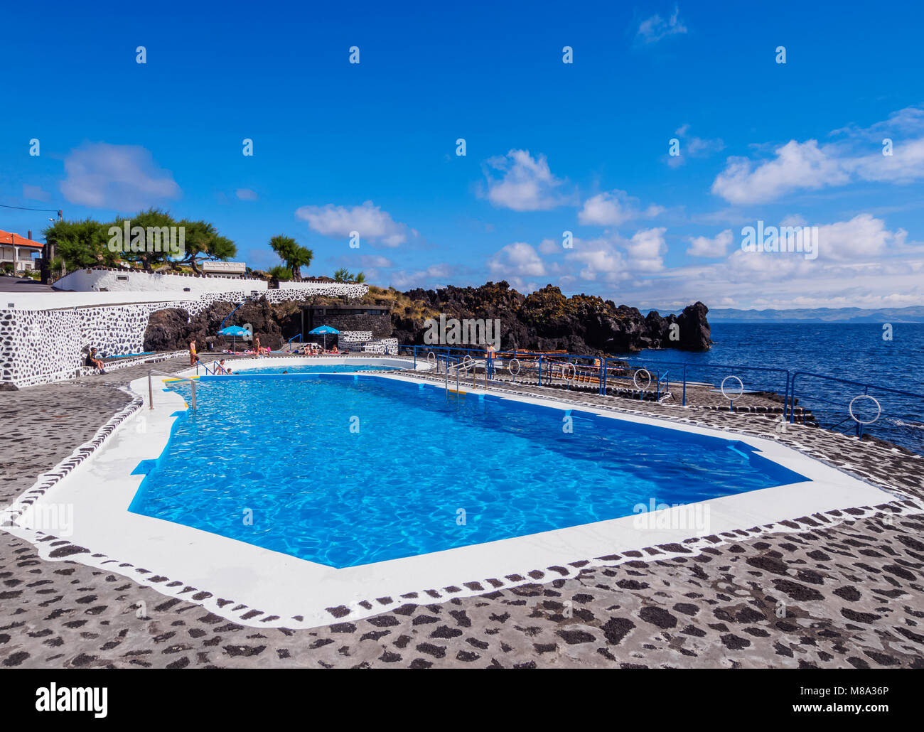 Swimming Pool in Sao Roque do Pico, Pico Island, Azores, Portugal Stock ...