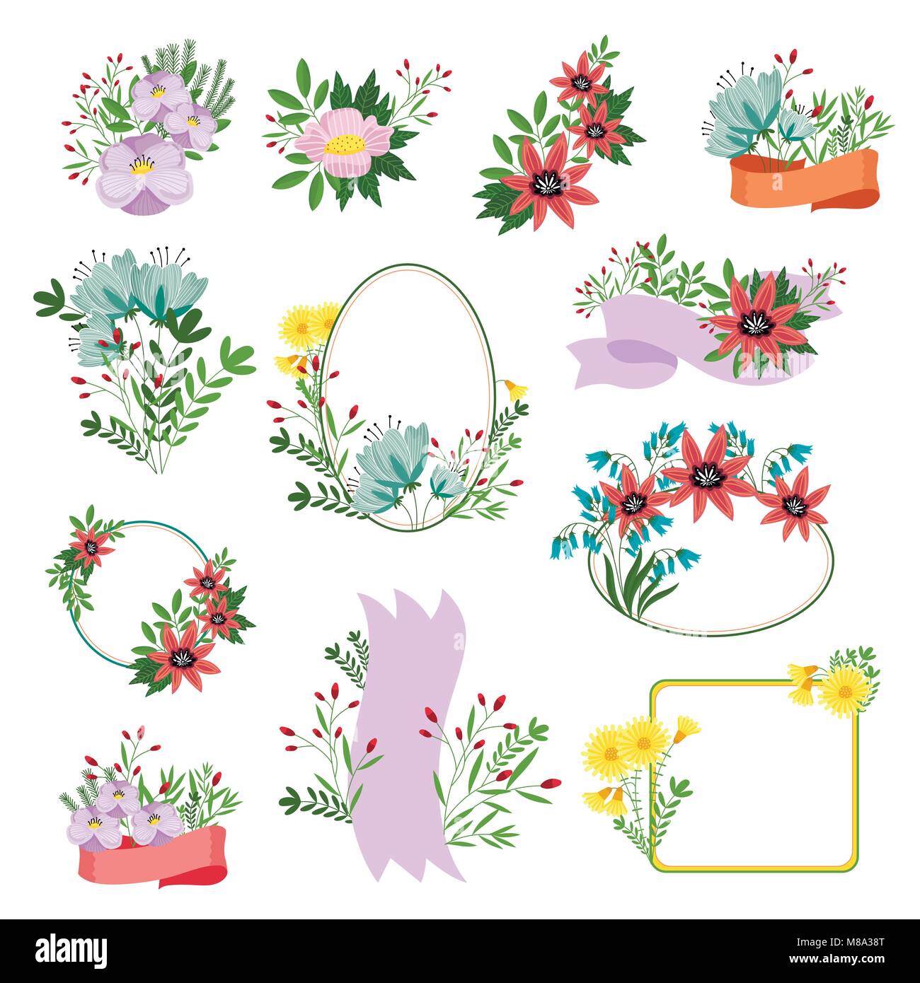 Vector flowers collection Stock Vector Image & Art - Alamy