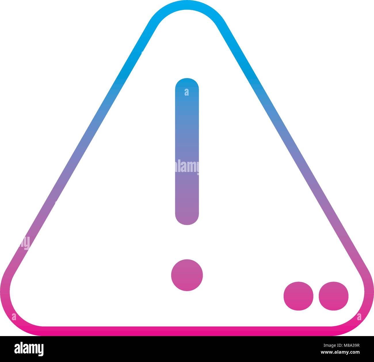 degraded line exclamation sign emblem to danger attention Stock Vector ...