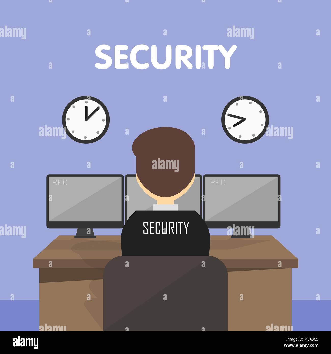 Workplace security guard, vector illustration Stock Vector Image & Art ...