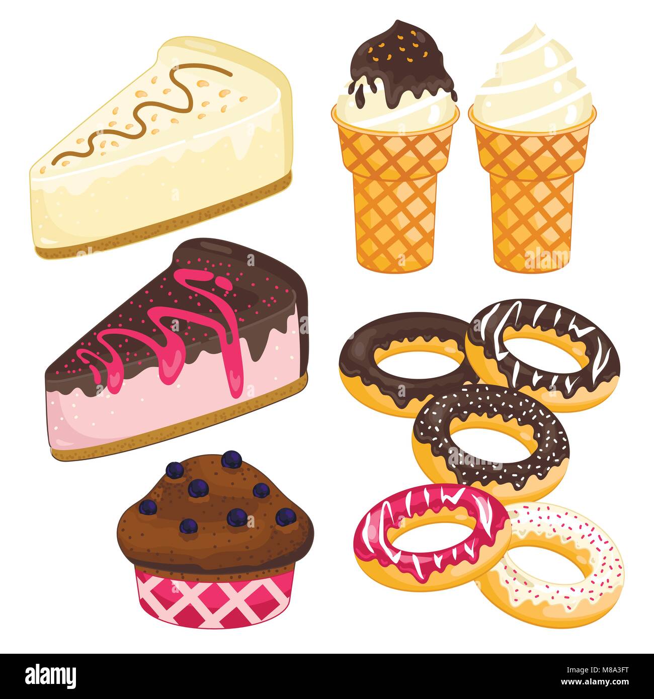 Cheesecake ice cream Stock Vector Images - Alamy