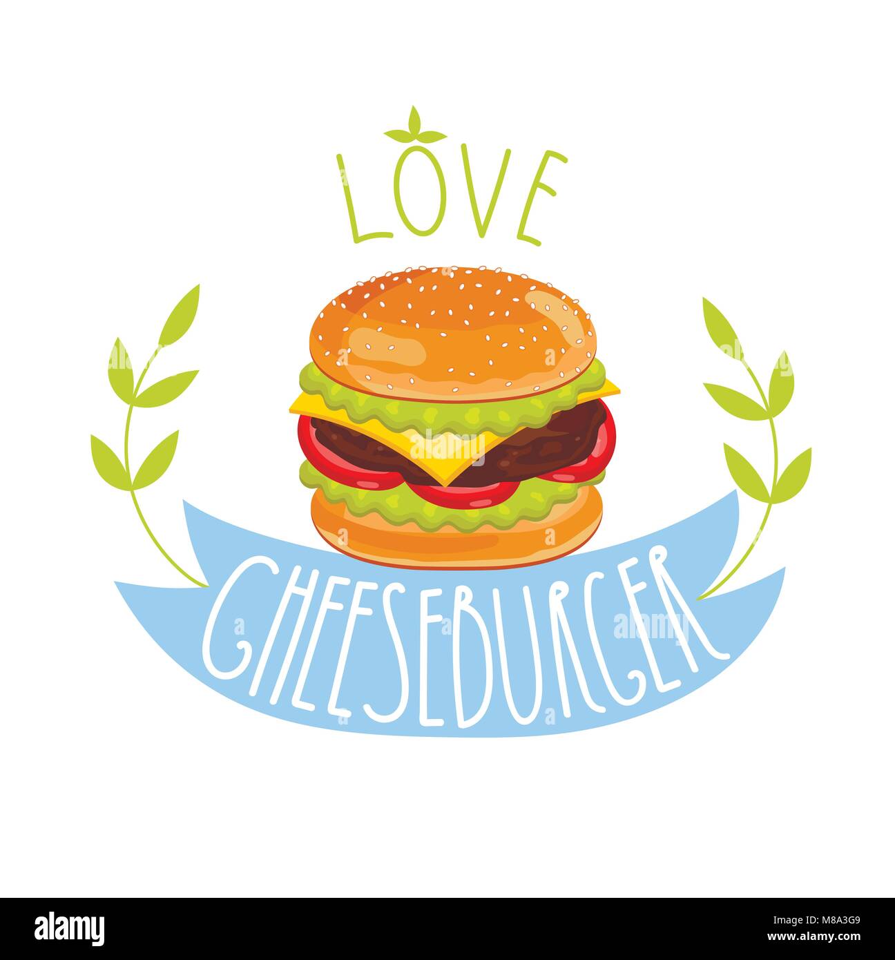 Cheeseburger vector on white background Stock Vector Image & Art - Alamy
