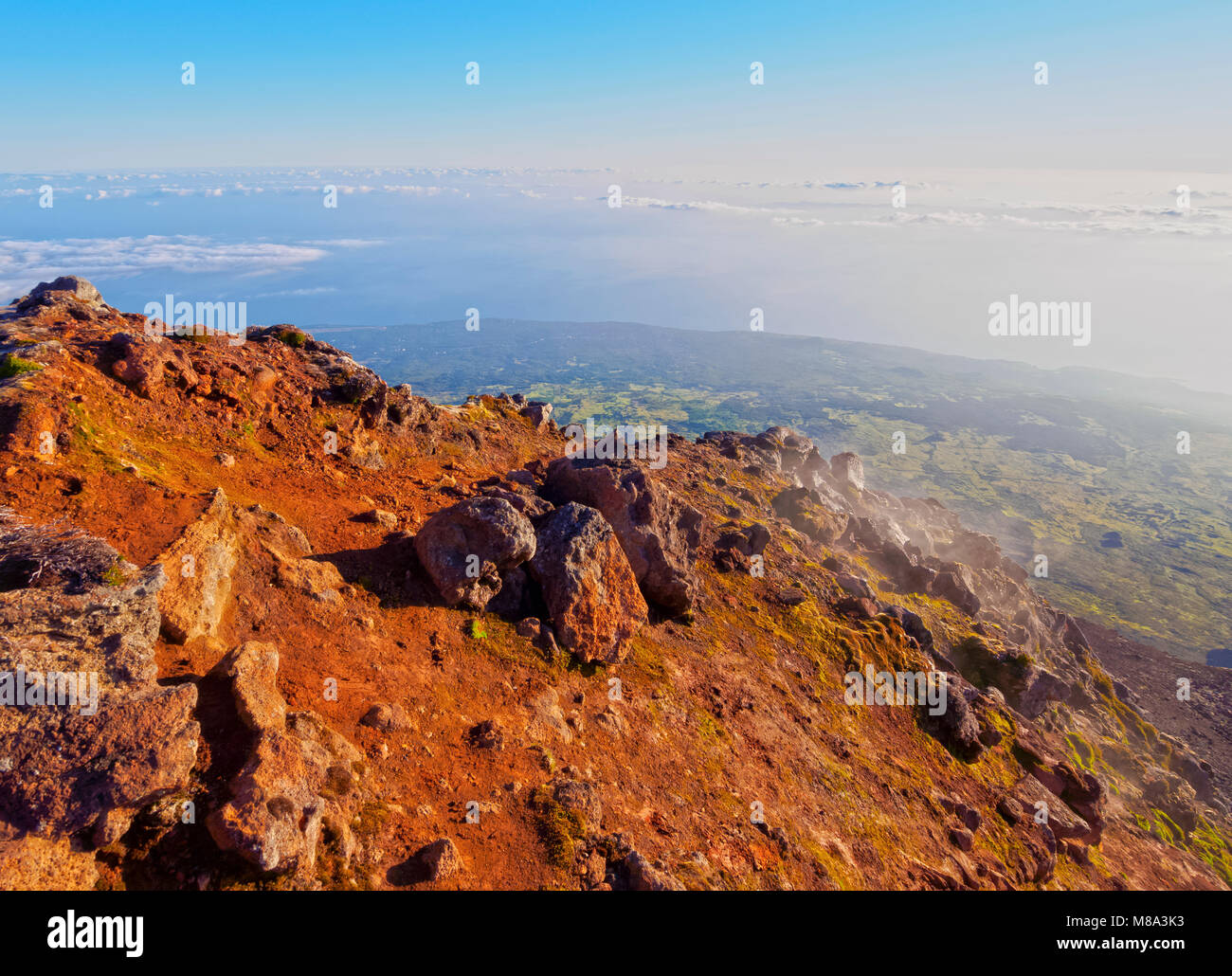 Mount Pico at sunrise, Pico Island, Azores, Portugal Stock Photo - Alamy