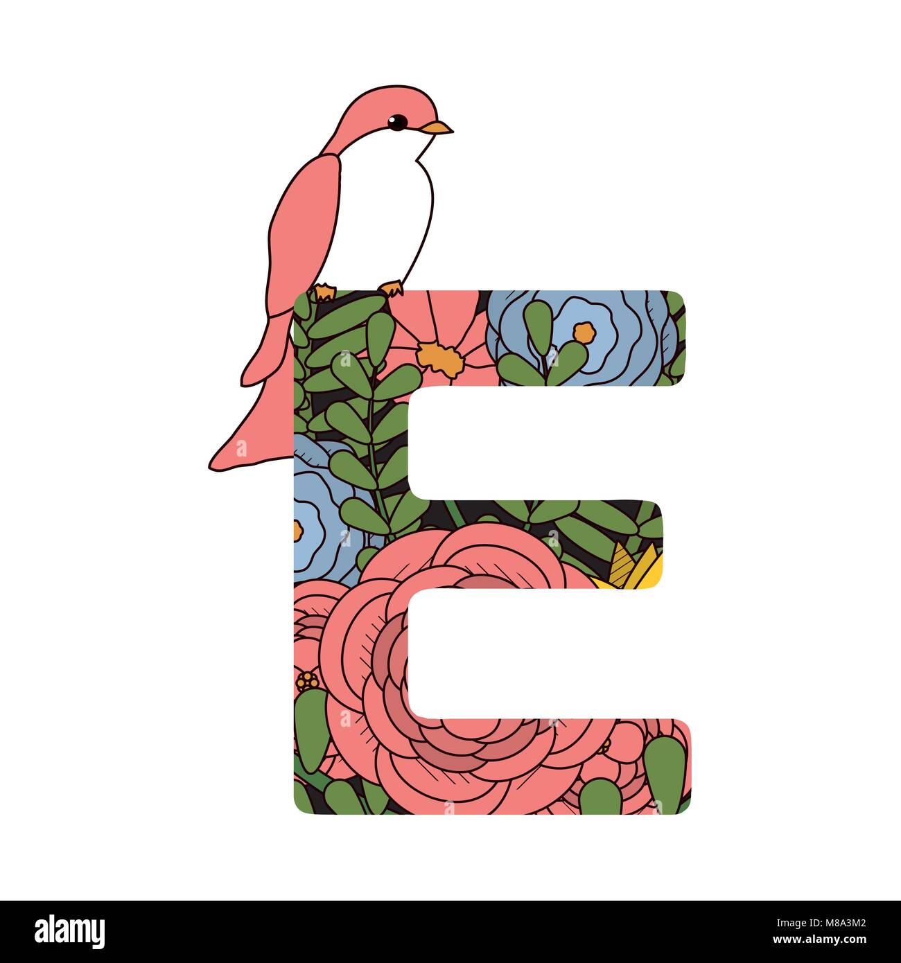 E font letter Stock Vector Image & Art - Alamy