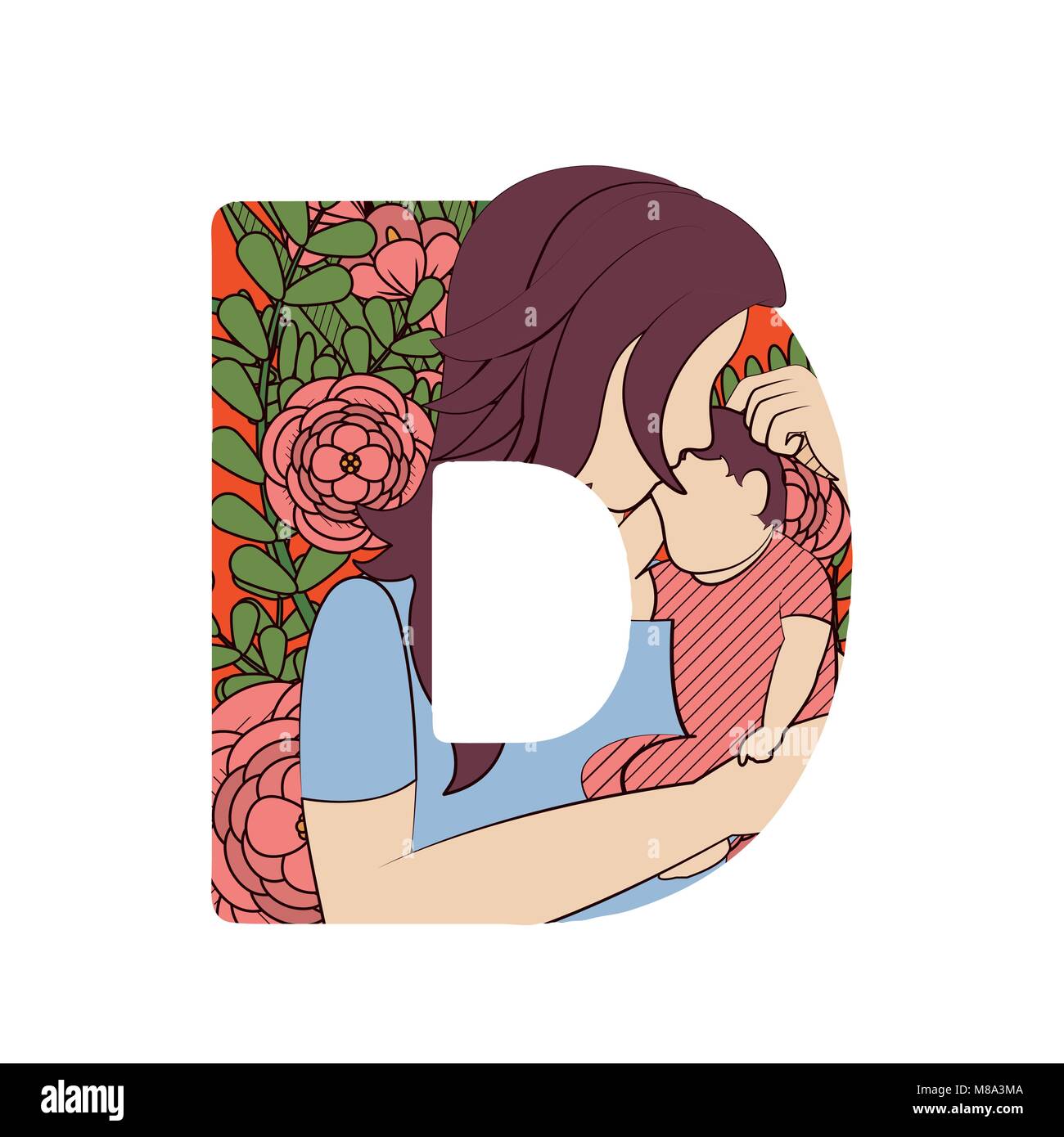 Letter d flowers Stock Vector Images - Alamy