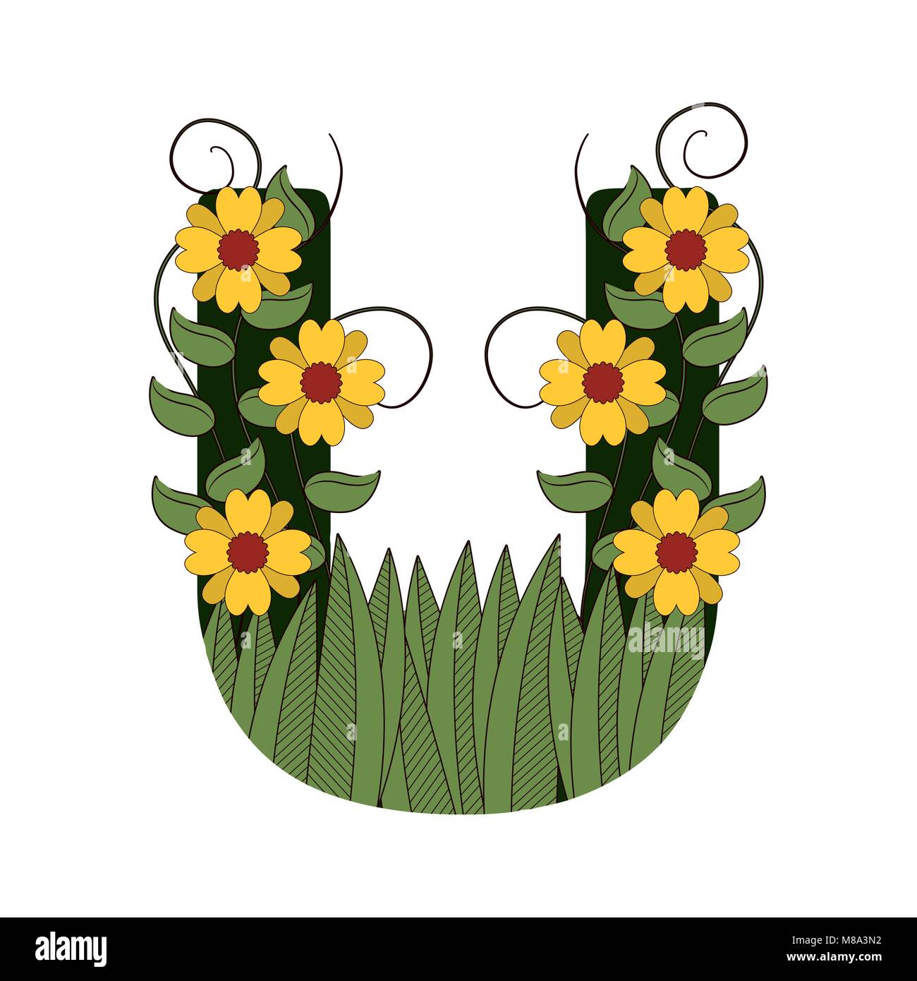 U font letter Stock Vector Image & Art - Alamy