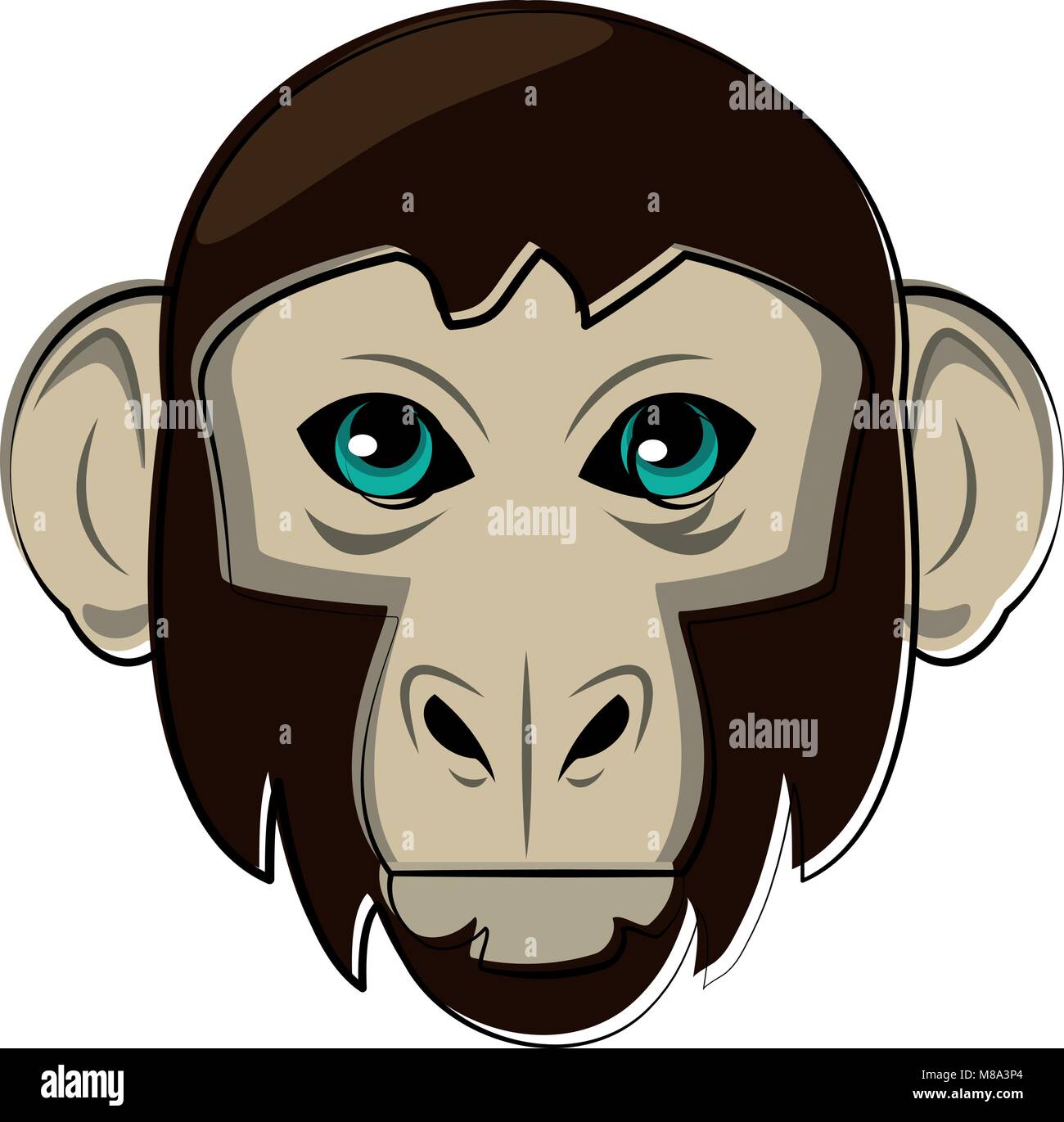 Monkey Wild animal head vector illustration graphic design Stock Vector ...