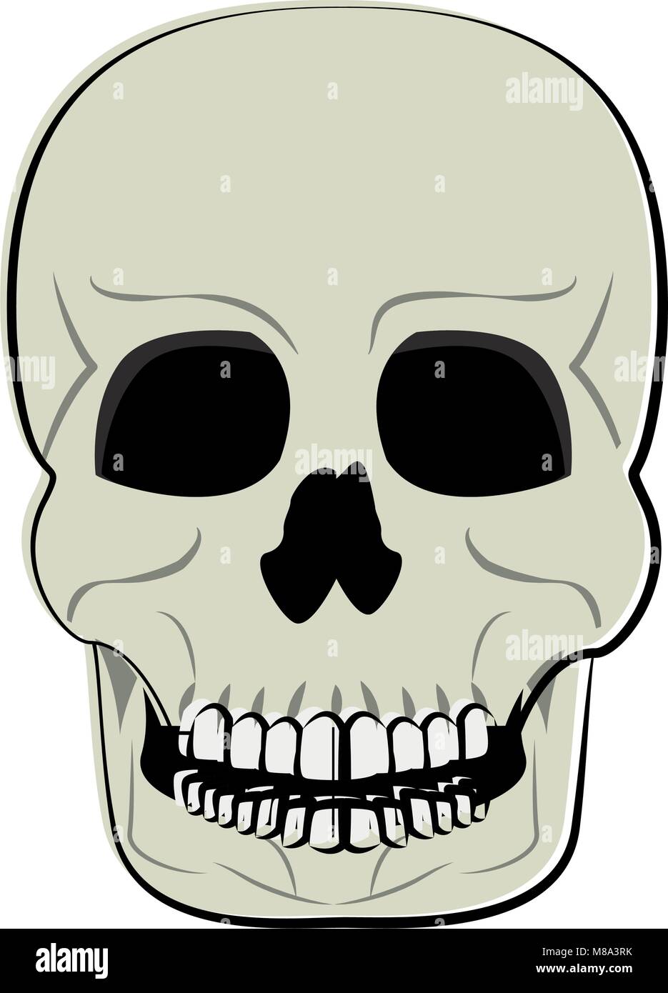 Human skull cartoon vector illustration graphic design Stock Vector ...