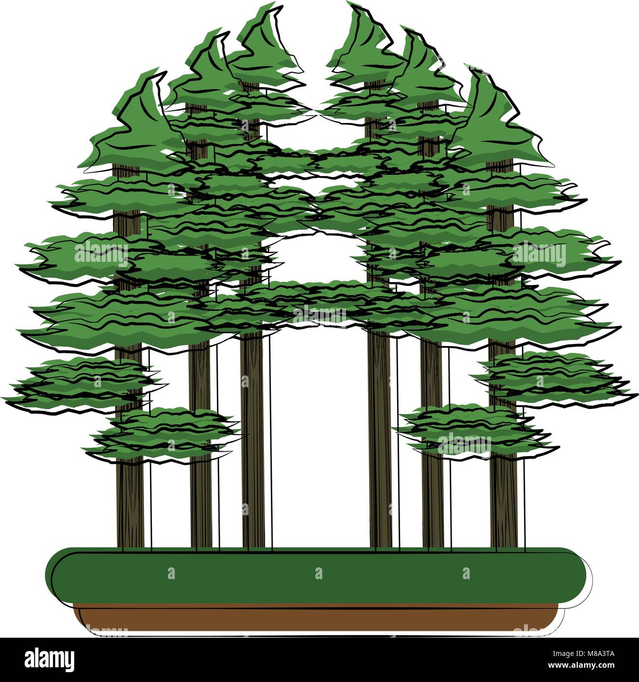 Forest trees cartoon vector illustration graphic design Stock Vector ...