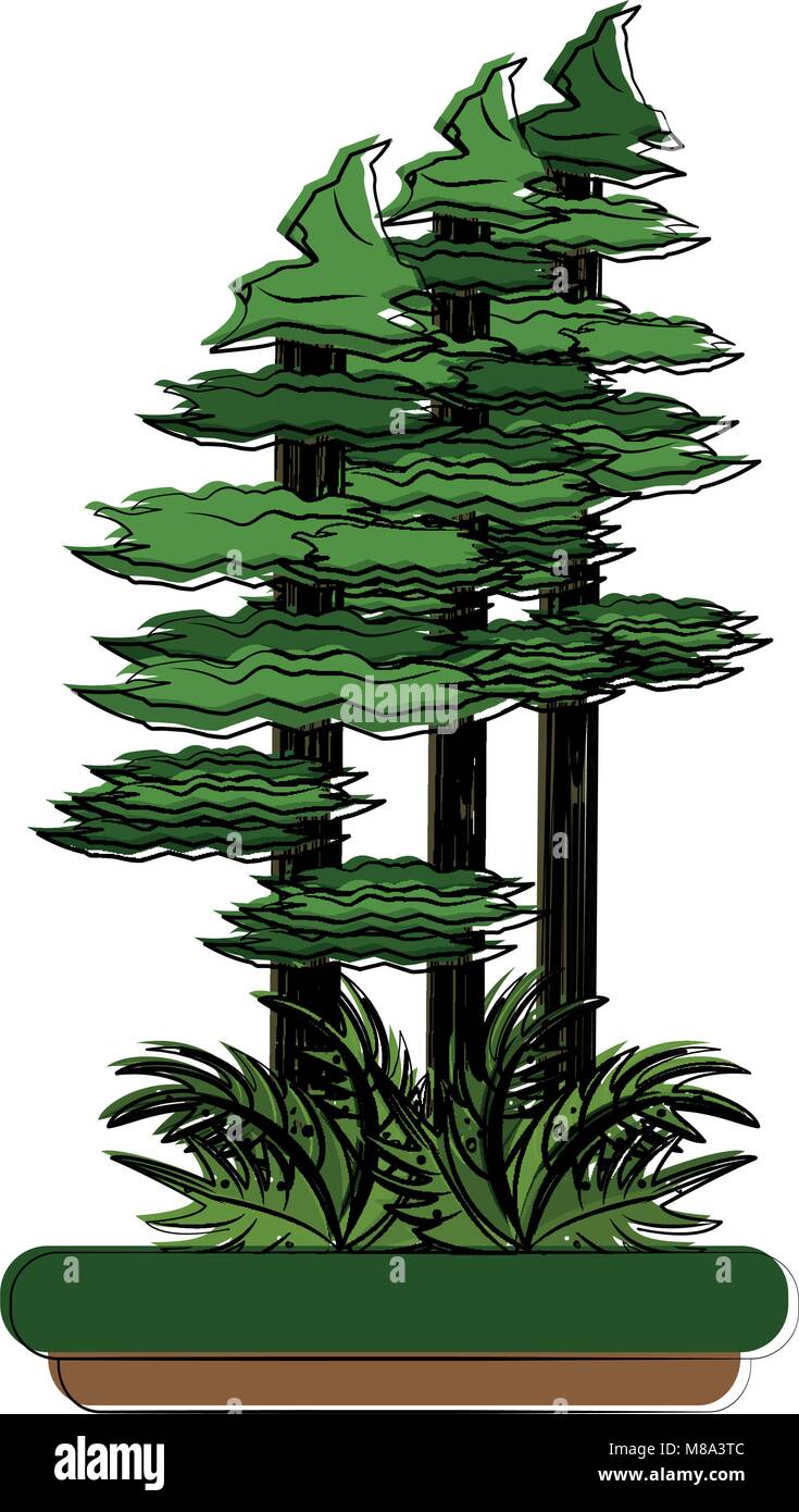 Forest trees cartoon vector illustration graphic design Stock Vector ...