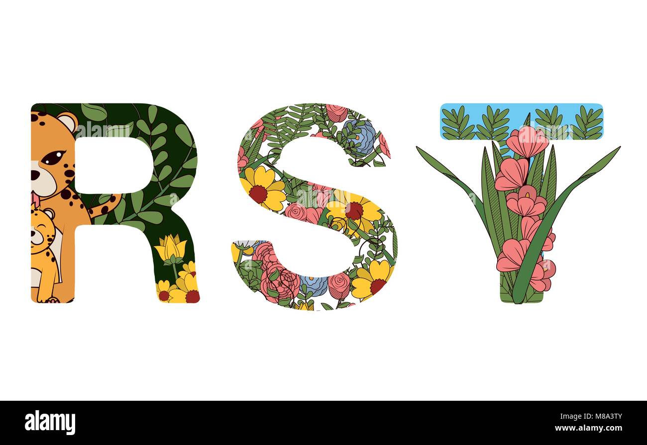 Letter r flowers Stock Vector Images - Alamy