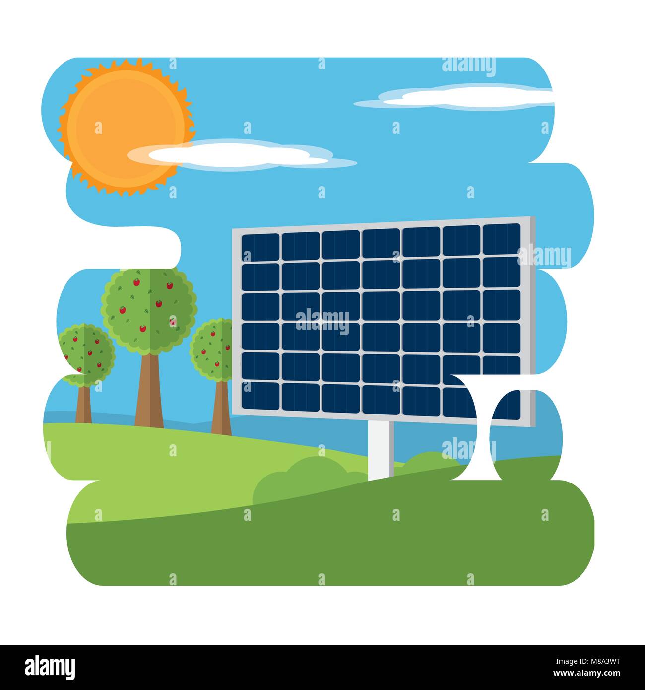 Solar panel on nature Stock Vector Image & Art - Alamy