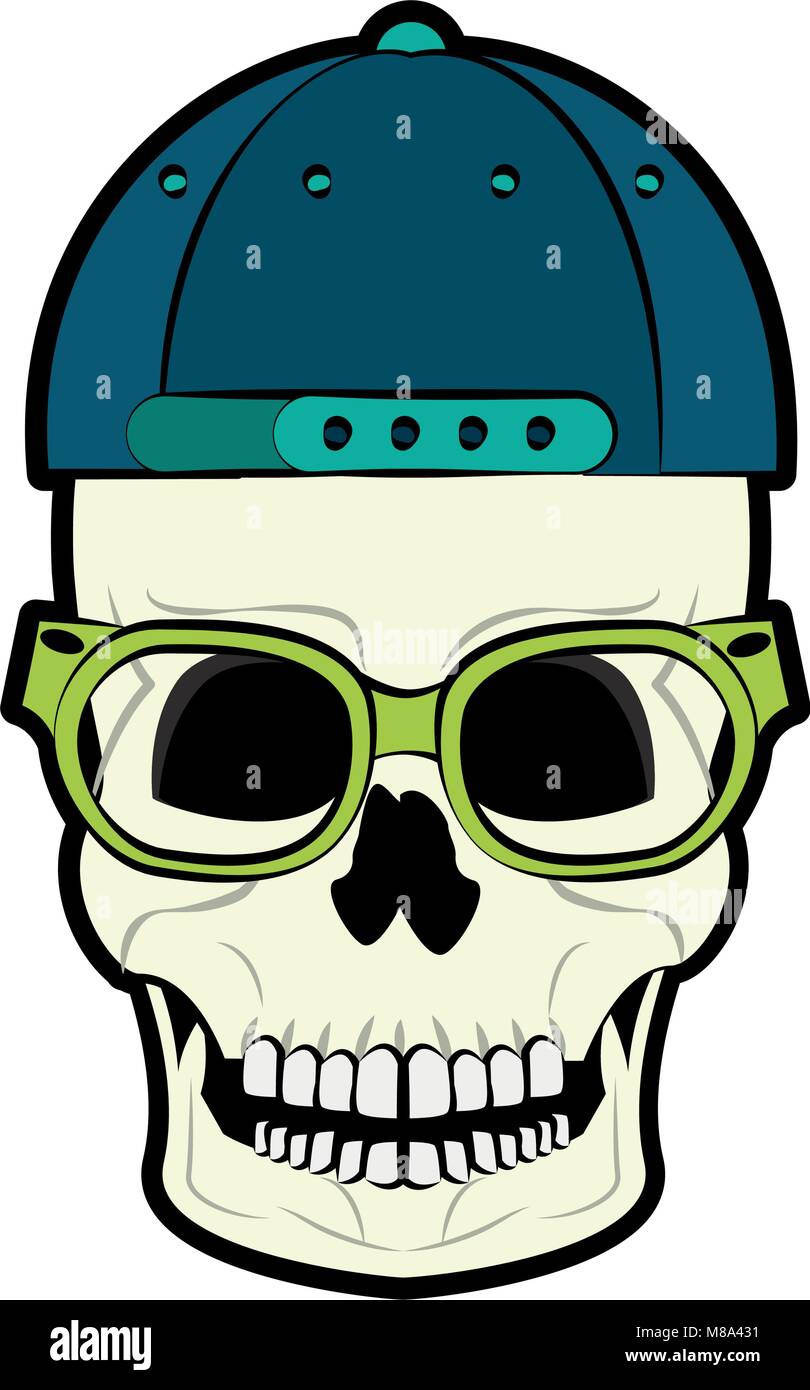 Cool skull cartoon vector illustration graphic design Stock Vector ...