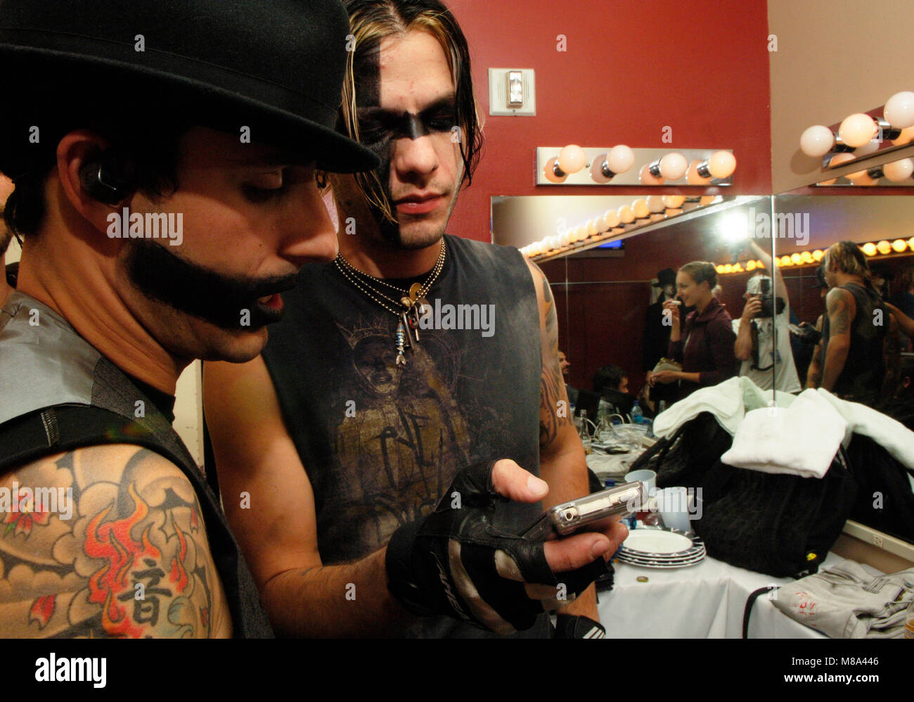 Frank Zummo, Adam Alt of Street Drum Corps backstage at The Grove in ...