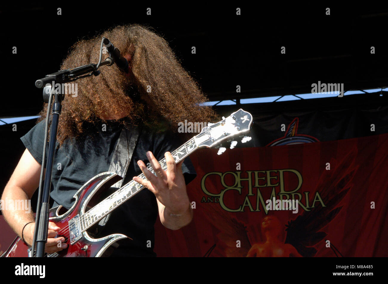 Singer/musician Claudio Sanchez of Coheed and Cambria performs on stage ...