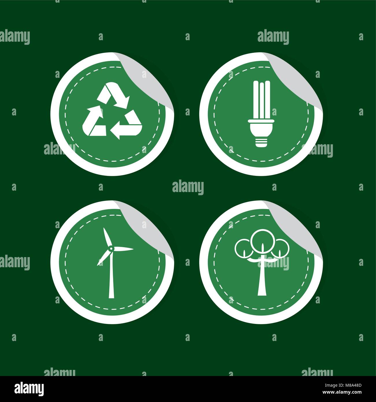 Green energy round stickers collection Stock Vector Image & Art - Alamy
