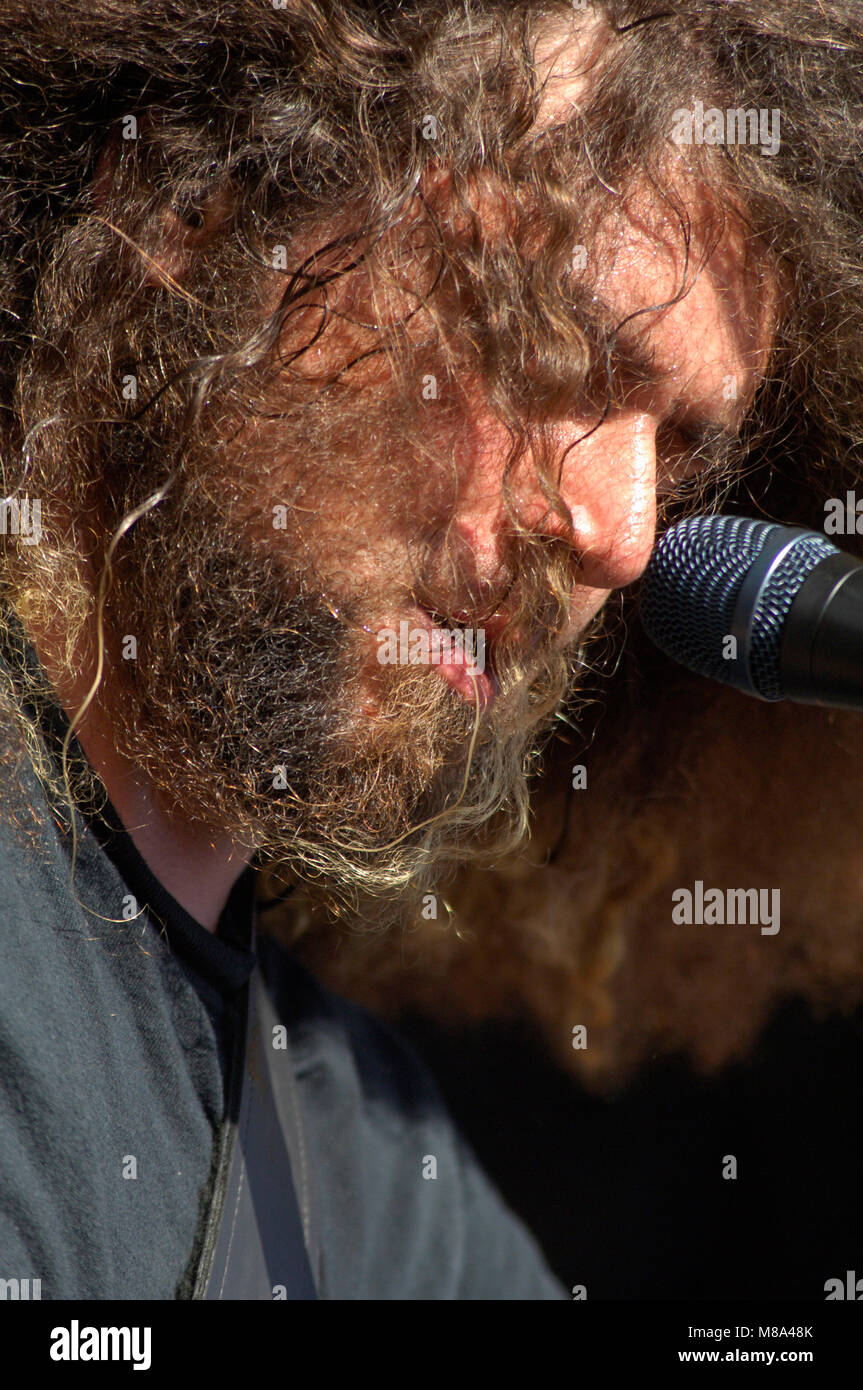 Singer/musician Claudio Sanchez of Coheed and Cambria performs on stage ...