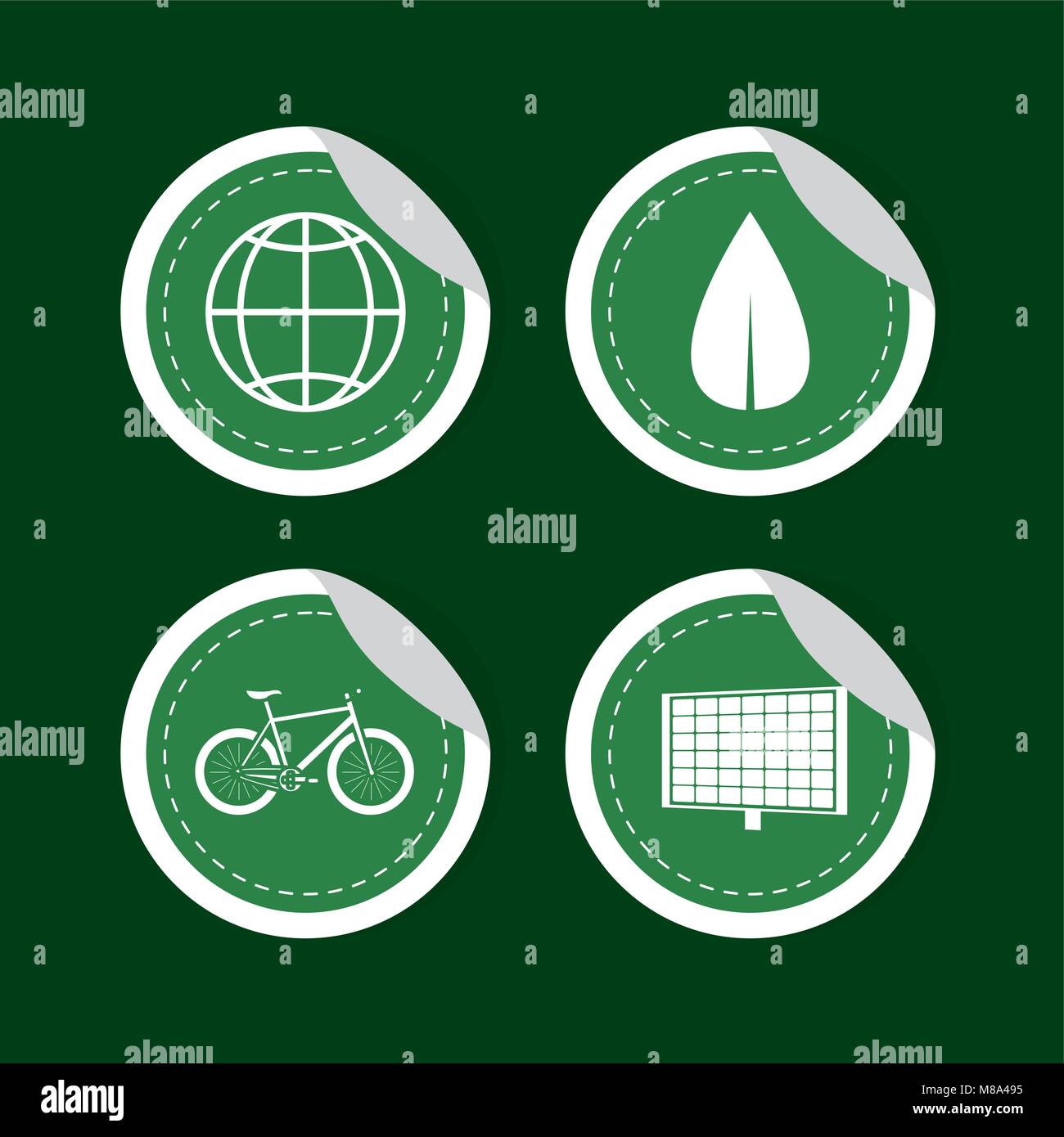 Green energy round stickers collection Stock Vector Image & Art - Alamy